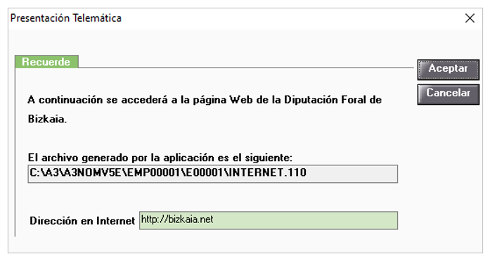 Bizkaia: opciones de presentación del modelo 110/111