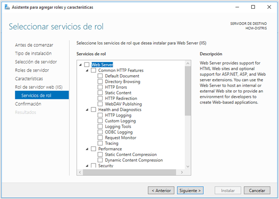 Instalación de IIS en Windows Server