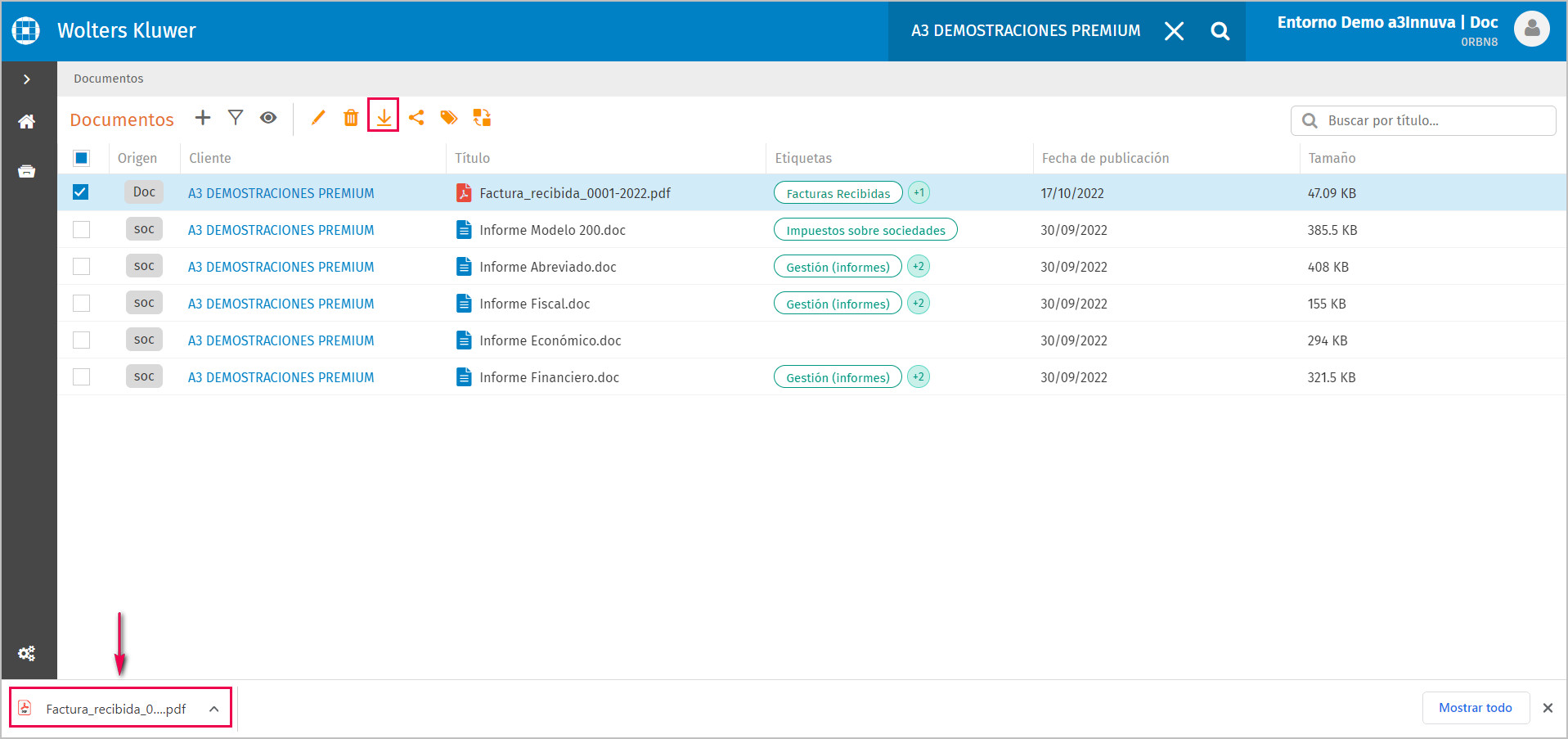 Acciones sobre el documento
