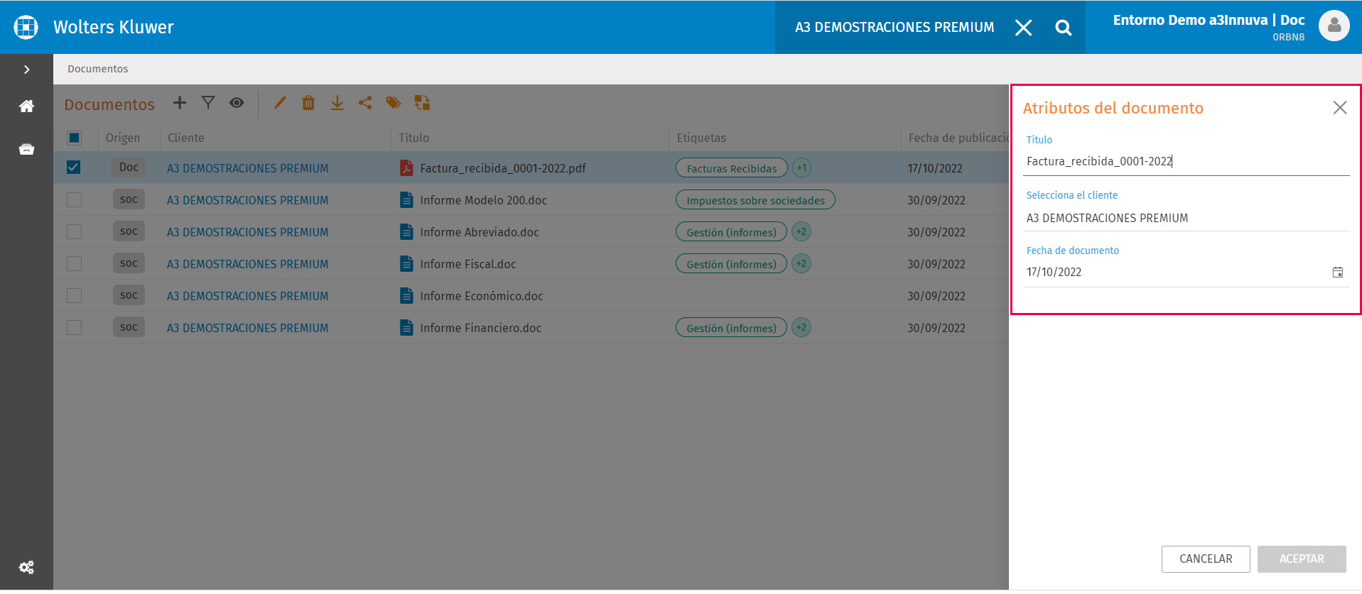 Acciones sobre el documento