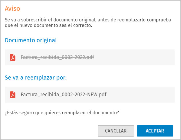 Reemplazar documento
