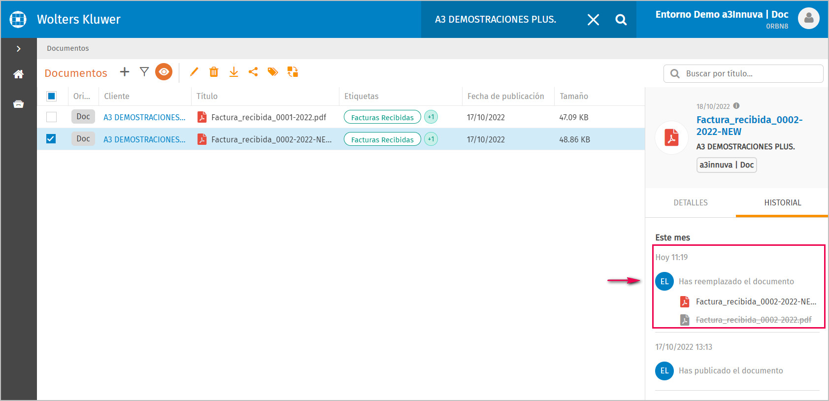 Reemplazar documento