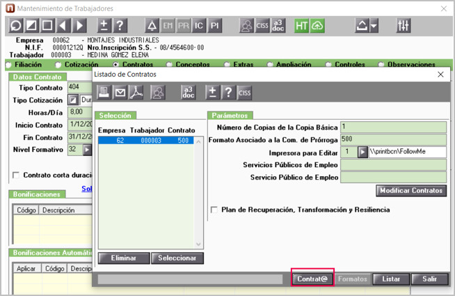 Funcionalidad SEPE: Presentación directa de contratos y certificados