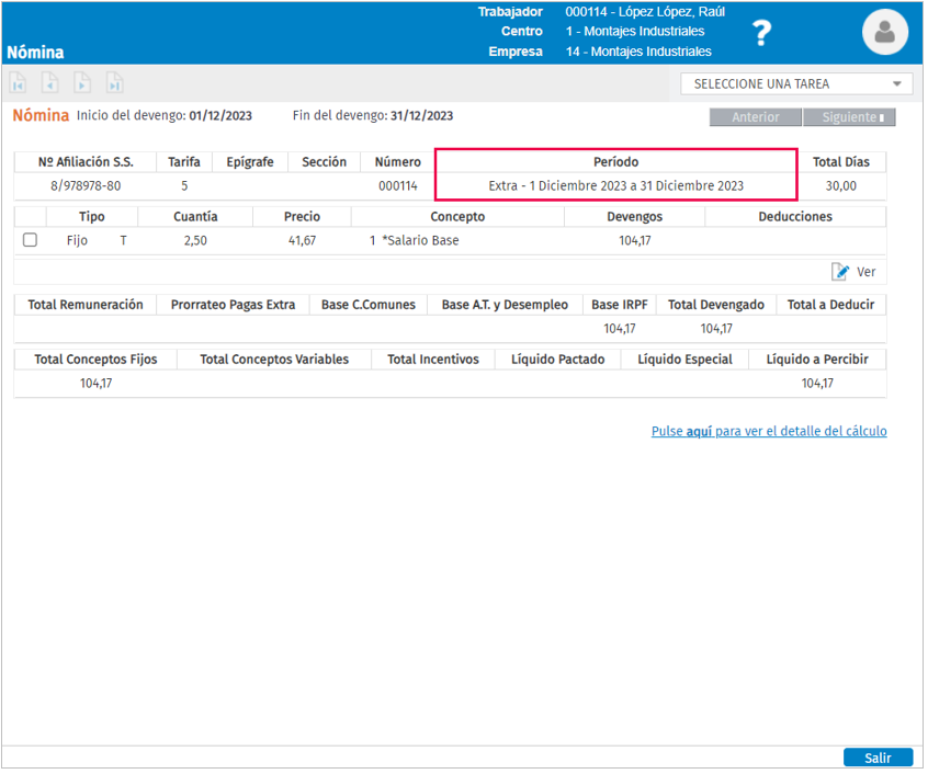 Cálculo de la paga extra teniendo en cuenta todas las vidas laborales ...