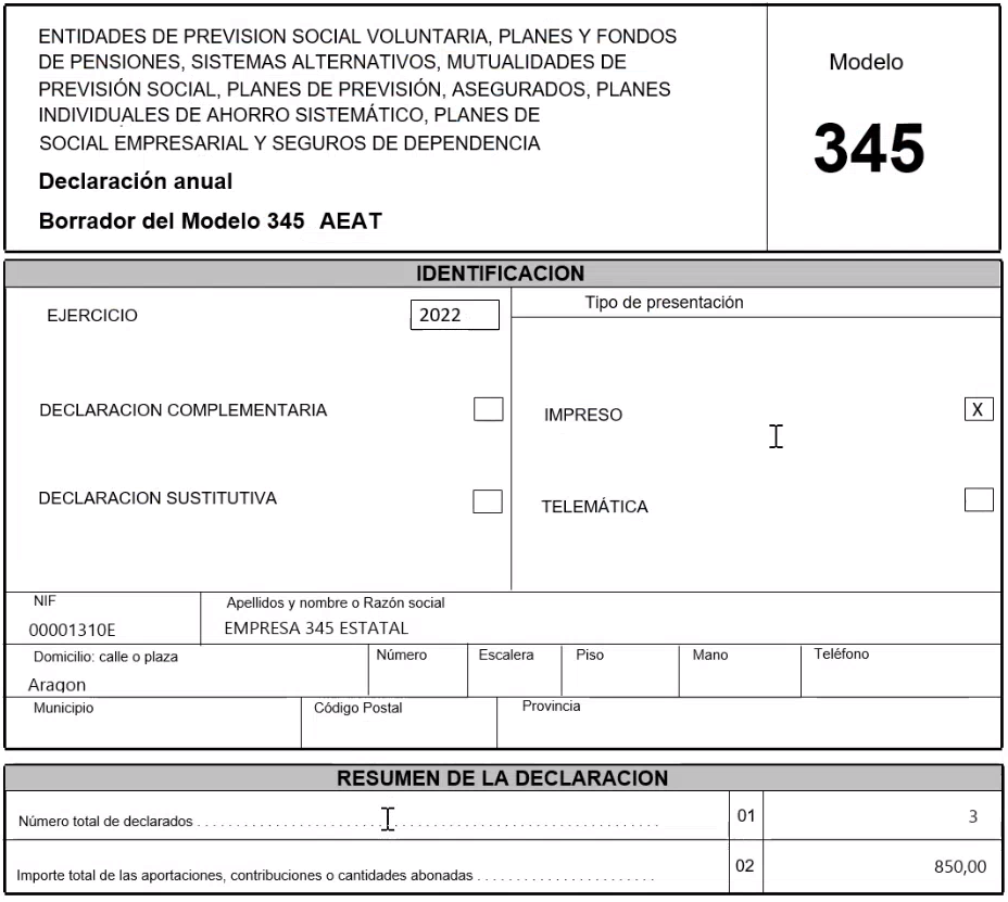 EPSV: Cómo generar el recibo EPSV Anual (modelo 345)